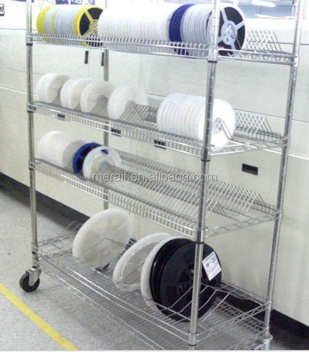 SMT Clean Room Eletronic Antistatic Reel Storage Cart SMT Stainless ...