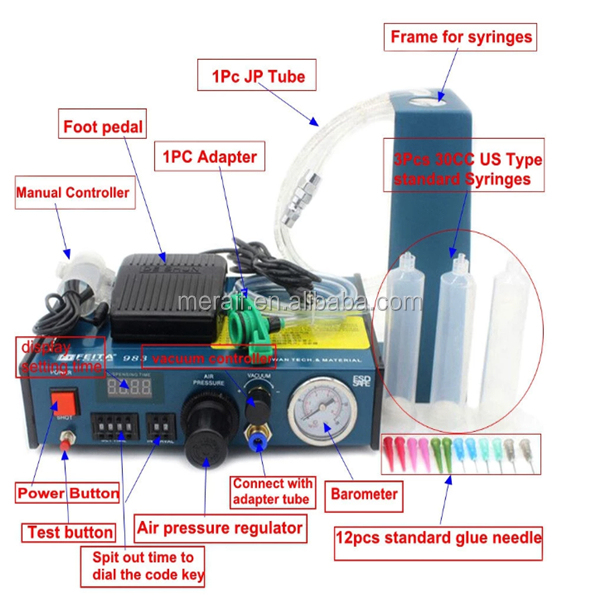 983 Precise Digital Auto Glue Dispenser Solder Paste Liquid Controller Glue Dropper Fluid ...