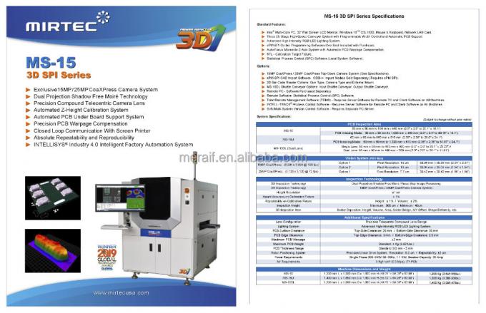 3D SPI IN-LINE MS-15 3D SPI Series smt solder paste inspection machine SPI